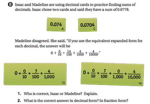 Decimal Ops and the CCSSM - Connected Mathematics Project